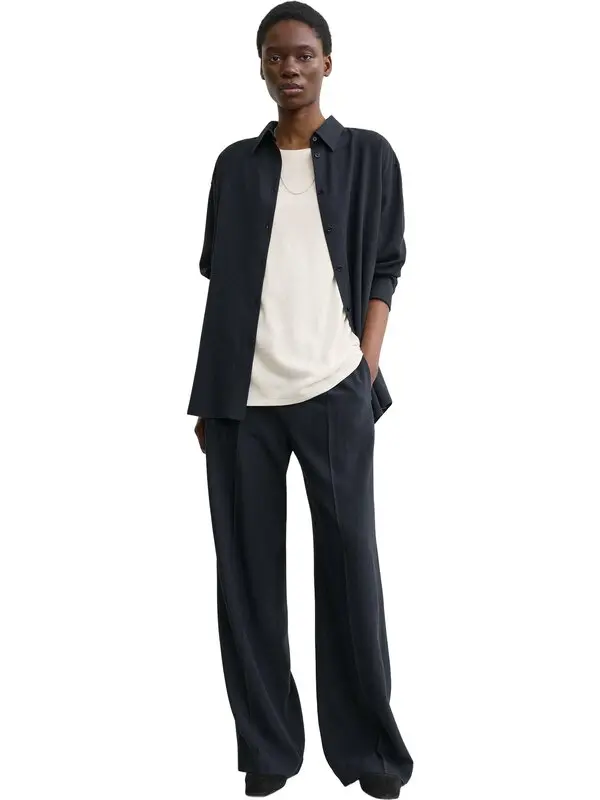 TOTEME Fluid Wide-leg Trousers - Navy