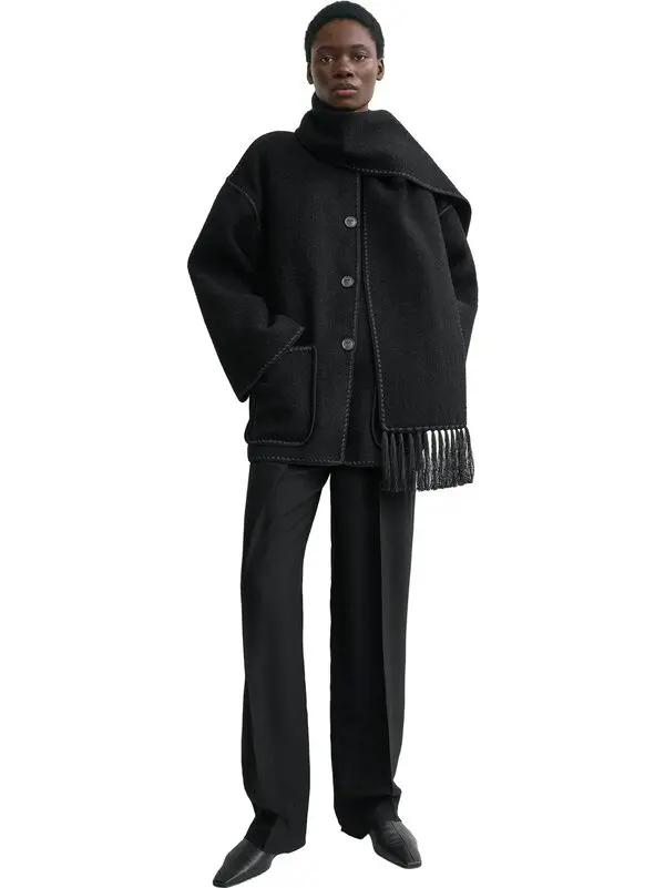 TOTEME Embroidered Scarf Jacket - Black