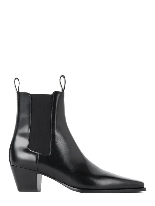 TOTEME Leather City Boots - Black