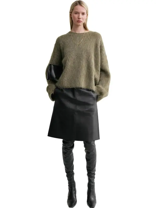 TOTEME Boxy Alpaca Knit Sweater - Marsh