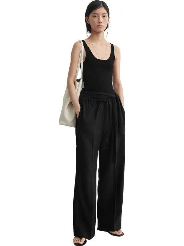 TOTEME Fluid Drawstring Trousers - Black
