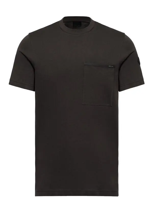 Moncler Cotton Jersey T-shirt With Chest Pocket - Black