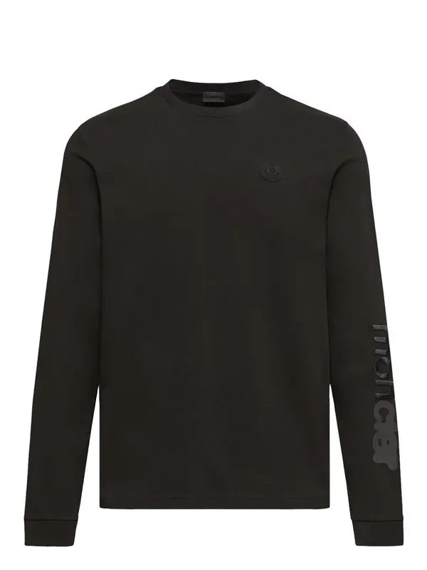 Moncler Cotton Jersey Long Sleeve T-shirt - Black