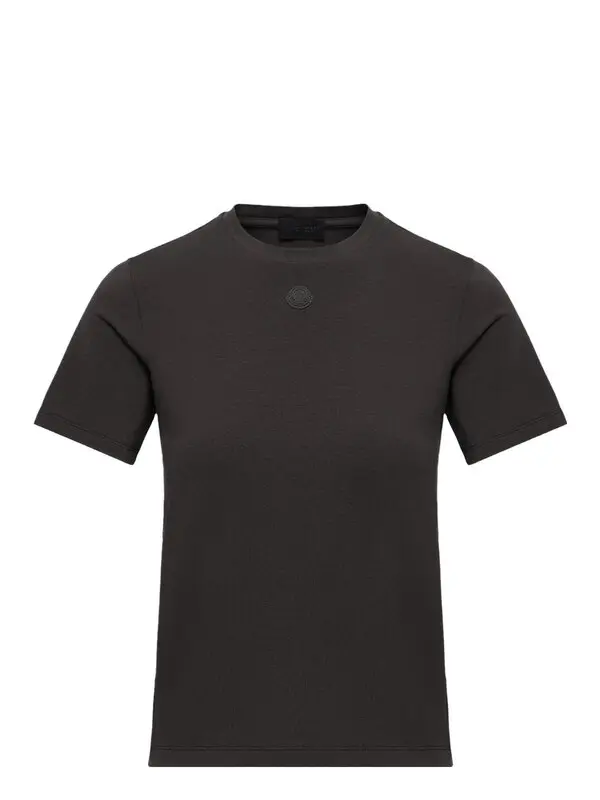 Moncler Logo Cotton Jersey T-shirt - Black