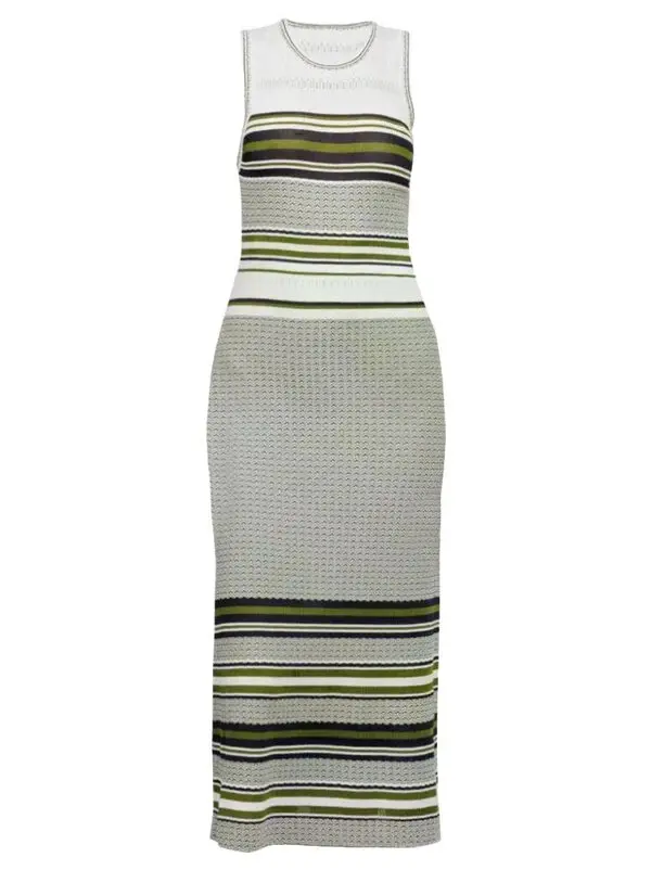 Veronica Beard Dawna Striped Knit Dress - Grey