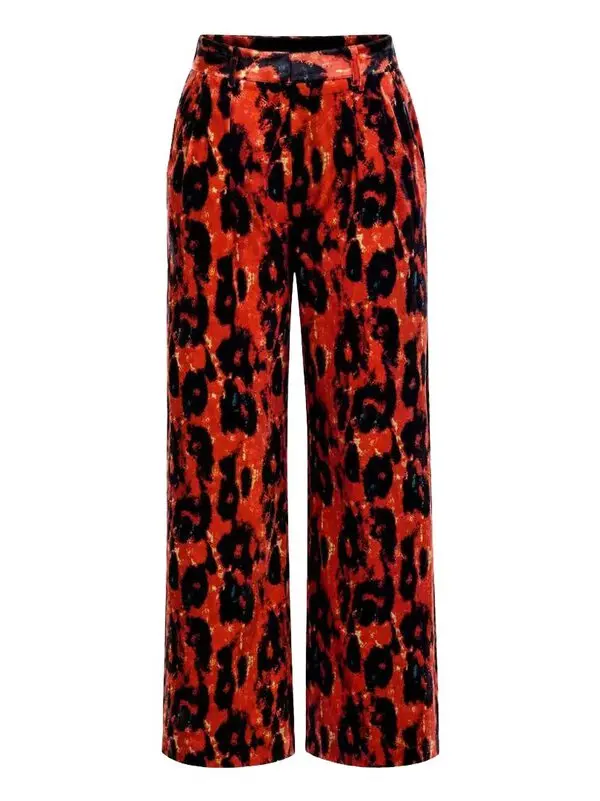 R13 Leopard Patterned Trousers - Red