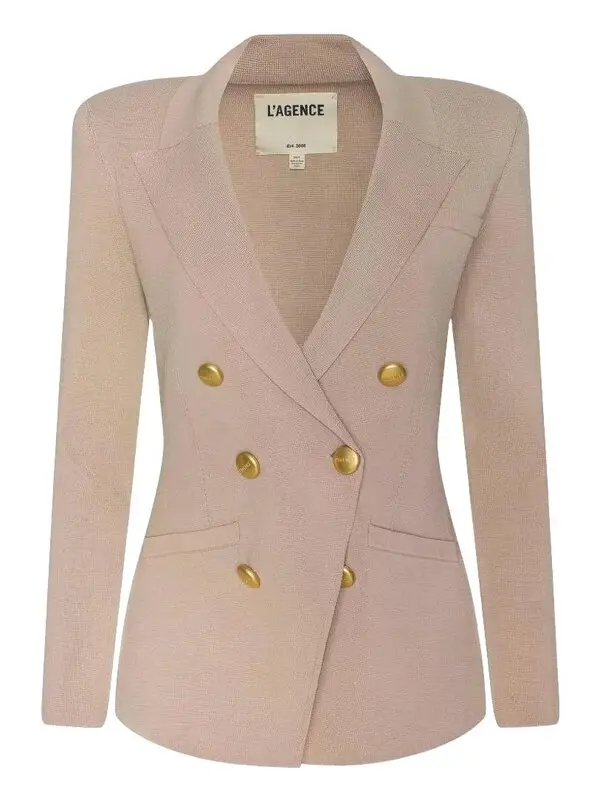 L'Agence Amelia Double-breasted Blazer - Neutrals