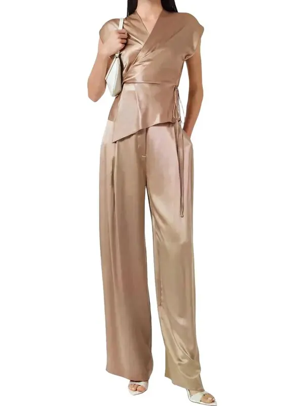 THE SEI Sleeveless Wrap Top - Neutrals