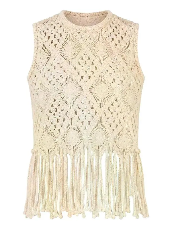 Hunter Bell Astor Crochet Blouse - Neutrals