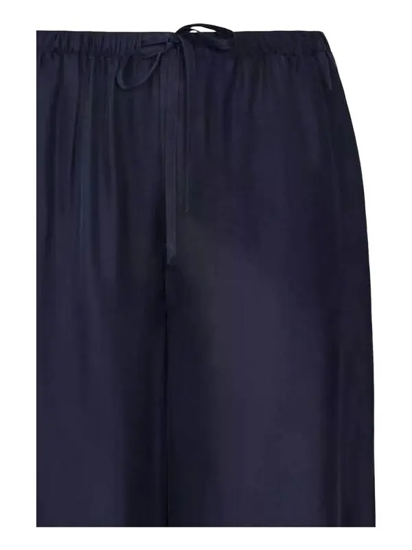 PATRICK ASSARAF Silk Drawstring Palazzo Pants - Blue