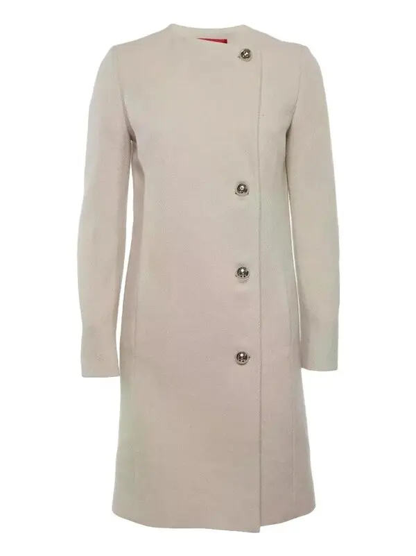 Hugo Boss Mesila Asymmetric Coat - Neutrals