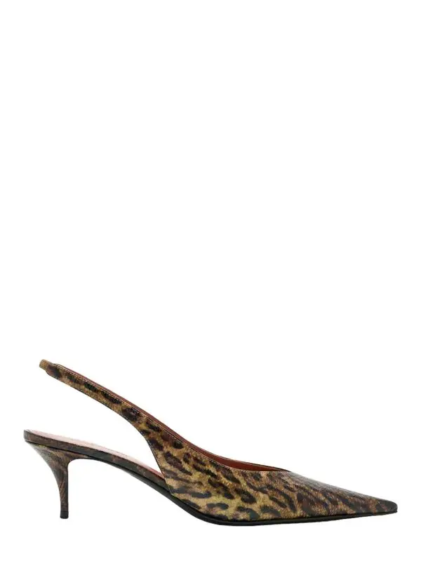 Amina Muaddi Snake-effect Leopard-print Pumps - Brown