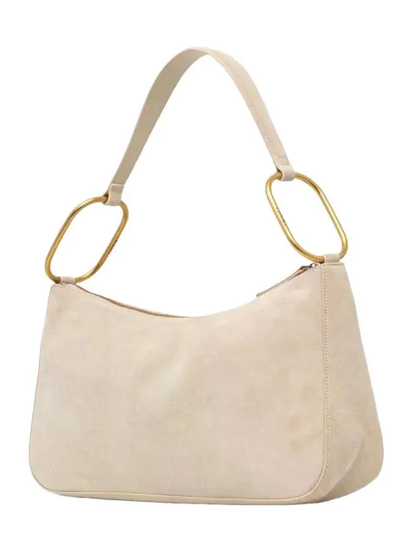 TWINSET Liliane Suede Shoulder Bag - Neutrals
