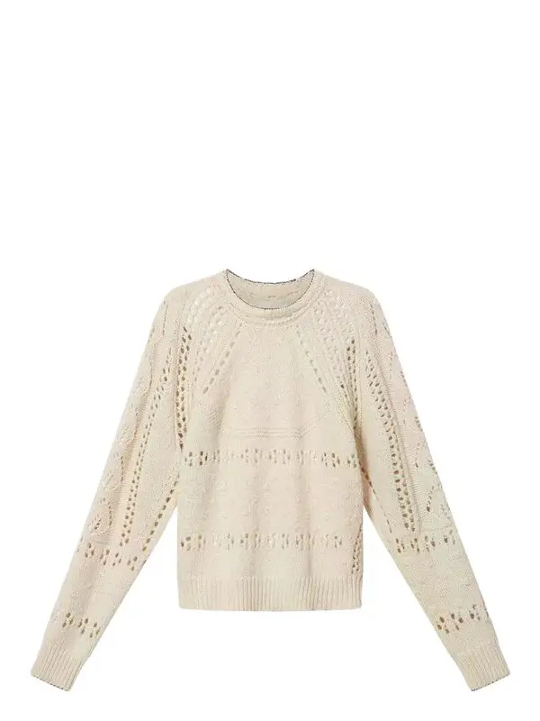 MARANT ETOILE Luce Pullover Cream White Textured Knit - Neutrals