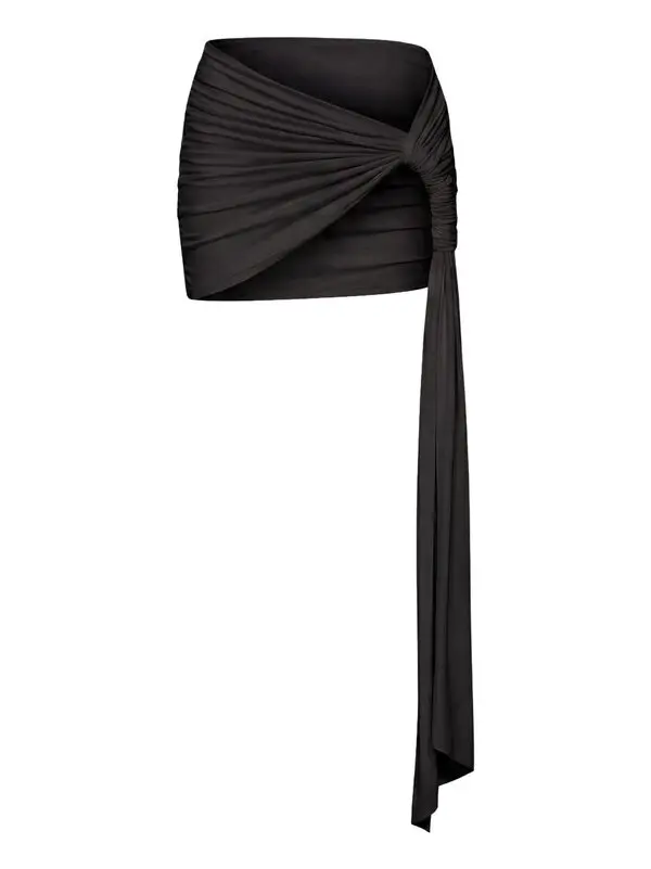 KHELA THE LABEL Call Me Later" Draped Mini Skirt - Black