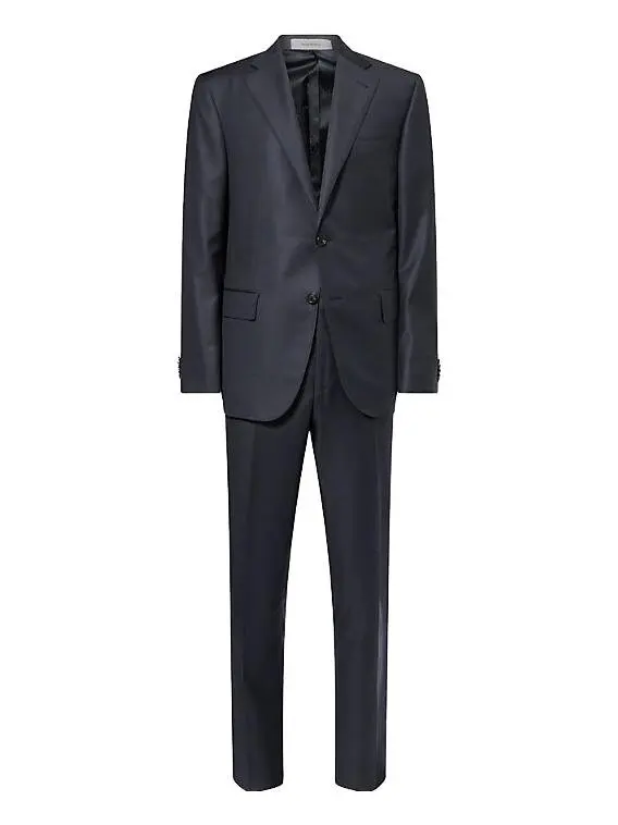 Corneliani Single-breasted Notch-lapel Wool Suit - Charcoal