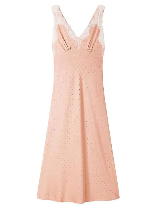Sandro Rhinestone Embellished V-neck Midi Dress - Nude