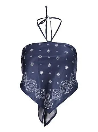 Good American Rayon-blend Scarf Top With -inspired Print - Bandana