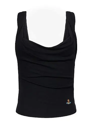VIVIENNE WESTWOOD Anna Cowl Neck Knit Top - Black