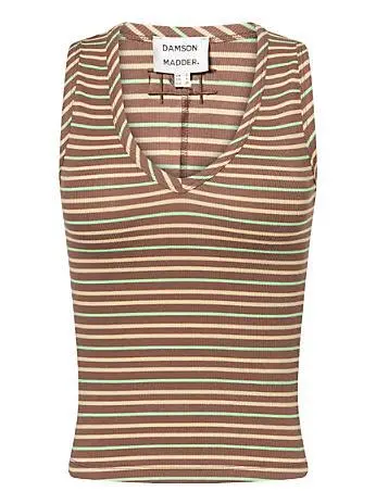 DAMSON MADDER Arlea Striped Cotton-blend Top - Multi