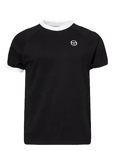 SERGIO TACCHINI Pino Ringer Brand-embroidered Cotton-jersey T-shirt - Black