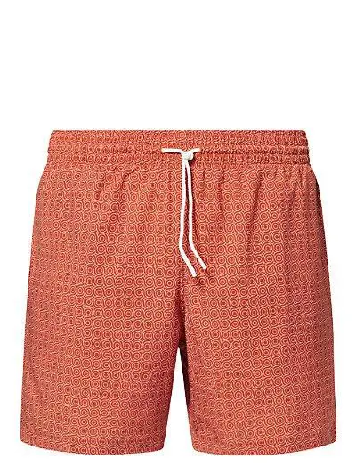 Derek Rose London Roundabout Printed Swim Shorts - Orange