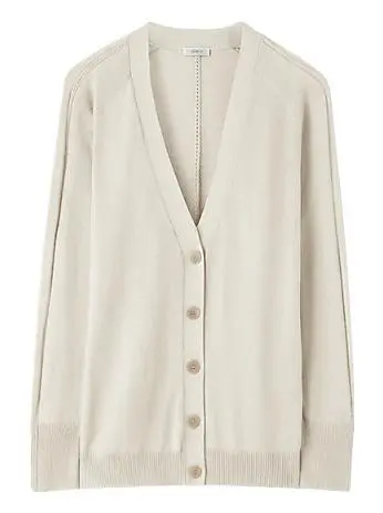 JOSEPH V-neck Relaxed-fit Silk Cardigan - Sandstone