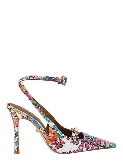 Kurt Geiger Two-buckle Heeled Woven Court Shoes - White/oth