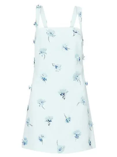 Simkhai Ella Embellished Woven Mini Dress - Sky