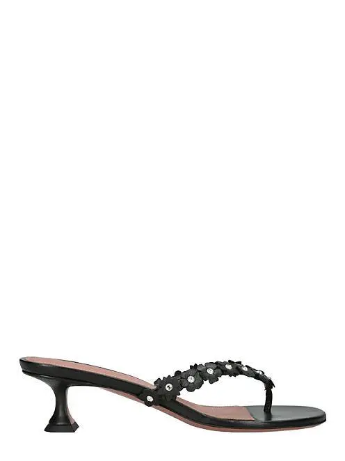 Amina Muaddi Janis Thong Sandals - Black