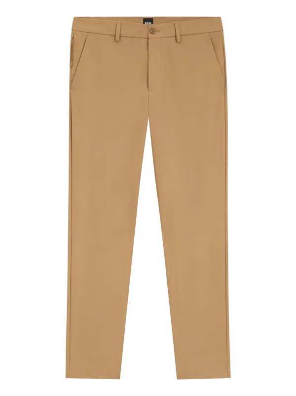 BOSS Slim-fit Stretch Cotton Twill Pants - Beige