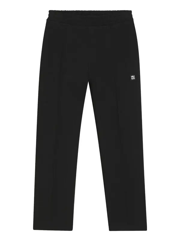Hugo Relaxed-fit Sweatpants In A Structured Cotton Blend - Black