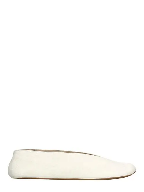 THE ROW Fay Flat Leather Ballet Flats - Bone