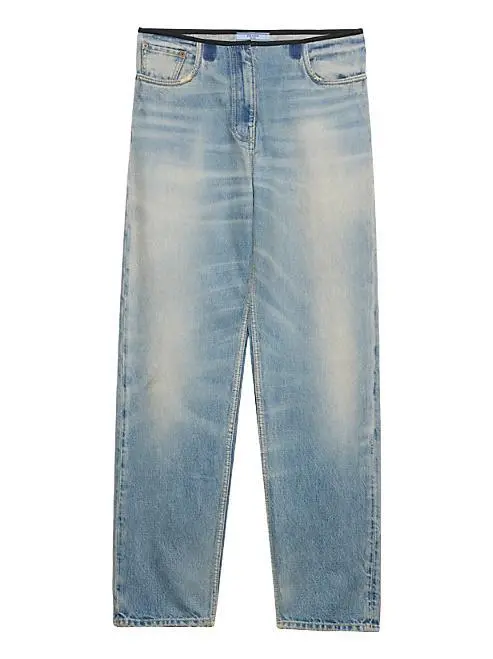 Prada Straight-leg Washed Denim Jeans - Blue