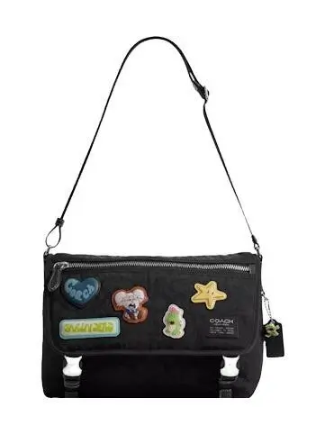COACH X Brain Dead Lane Messenger Bag In Signature Nylon - Black