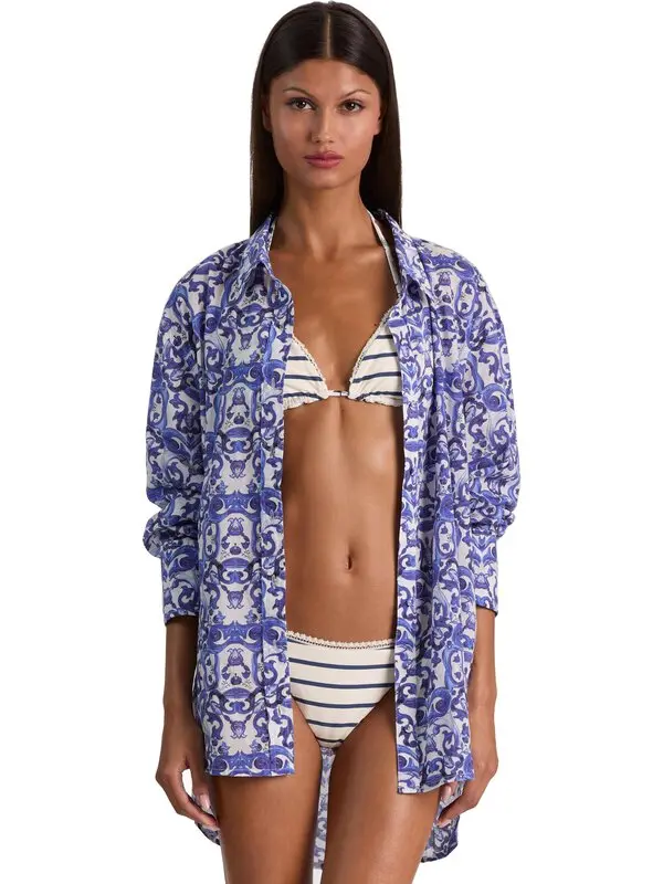 Alice + Olivia X Coniglio Palm Beach Printed Button-down Shirt - Solstice