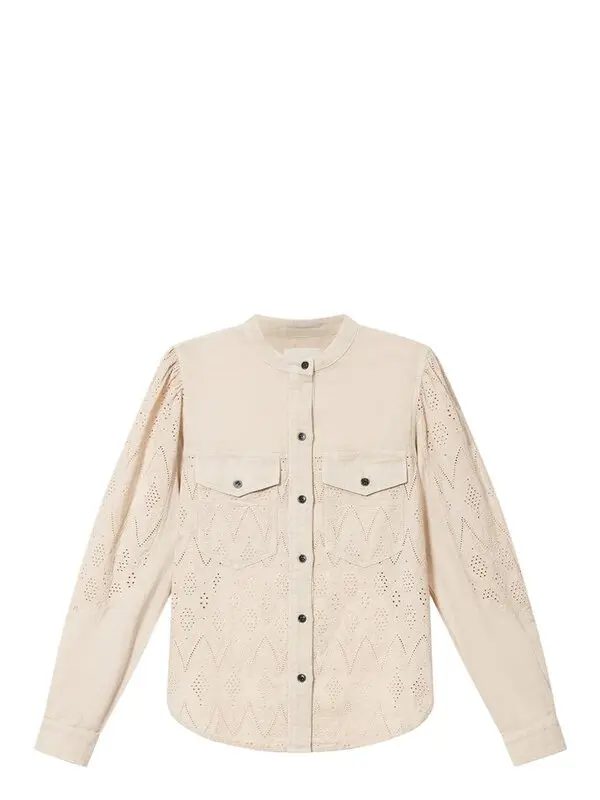 MARANT ETOILE Broderie Anglaise Cotton Shirt - Beige