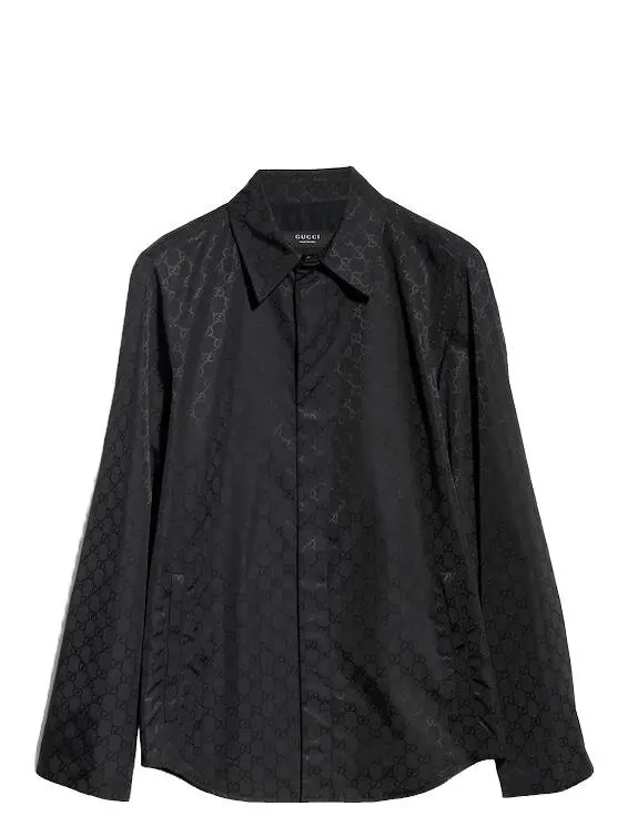 Gucci Gg Light Silk Faille Jacket - Black
