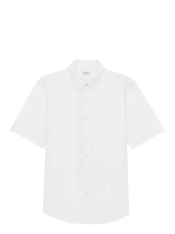 Saint Laurent Cassandre Shirt In Cotton Poplin - Blanc