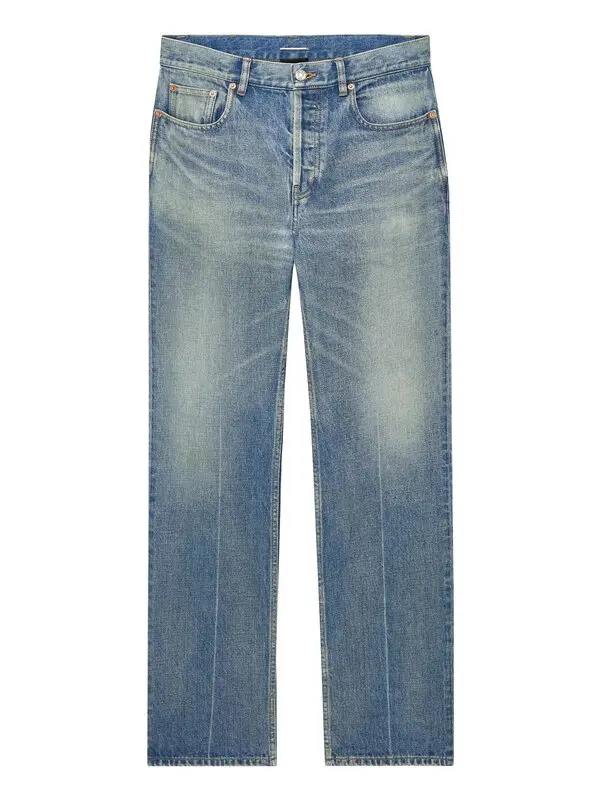 Saint Laurent Mid Rise Tapered Jeans - Authentic Medium Blue