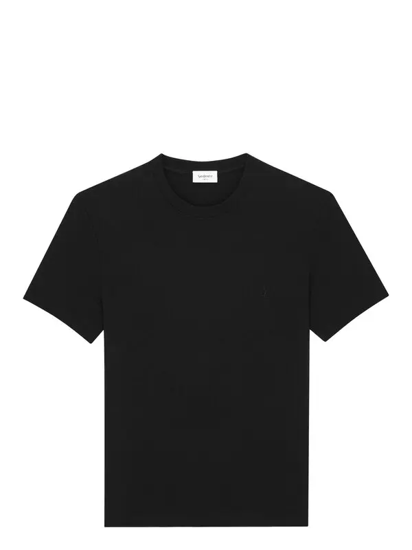 Saint Laurent Cassandre Ribbed T-shirt - Noir