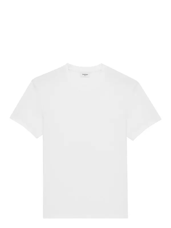 Saint Laurent Cassandre Ribbed T-shirt - Blanc