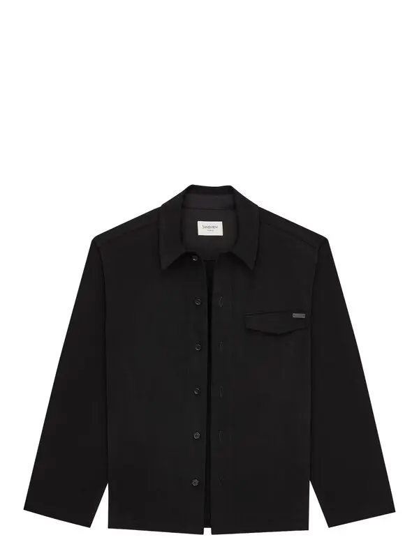 Saint Laurent Overshirt In Cotton - Noir