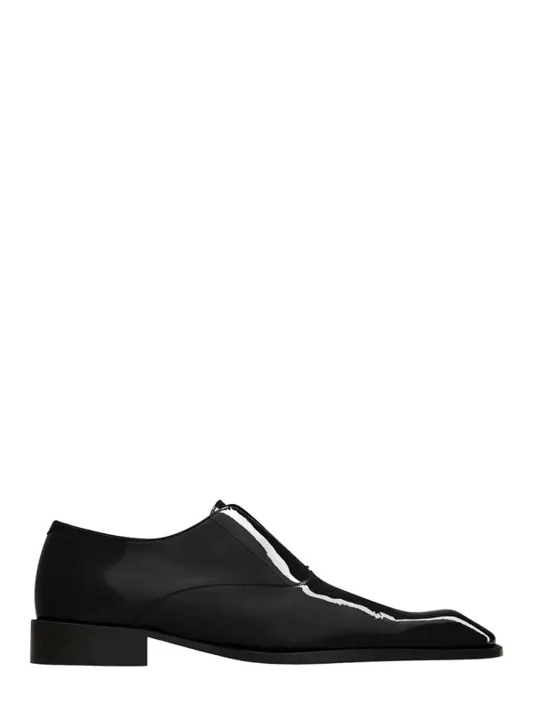 Saint Laurent Milton Slip-on Oxfords In Patent Leather - Black