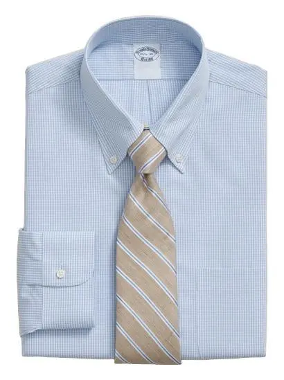 Brooks Brothers Pure Supima Cotton Button-down Collar Dress Shirt - Light Blue