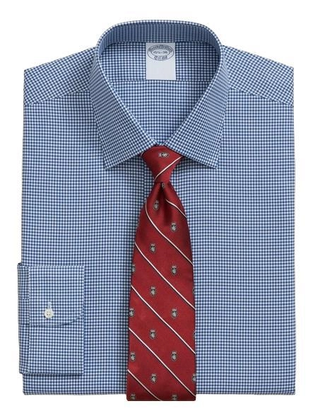 Brooks Brothers Cotton Non-iron Twill Spread Collar Dress Shirt - Bright Blue