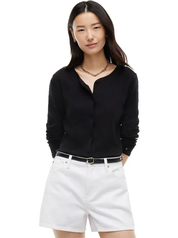 Tommy Hilfiger Pointelle Cardigan T-shirt - Black