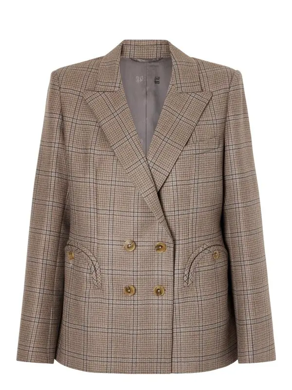 BLAZÉ MILANO Saona Charmer Double-breasted Virgin Wool Blazer - Neutrals
