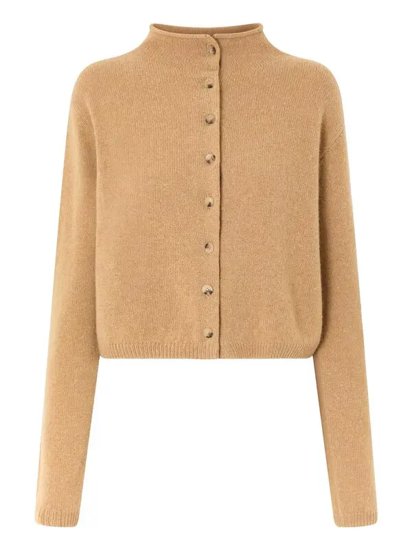 Khaite Annora Merino Wool And Cashmere-blend Cardigan - Neutrals