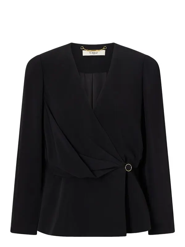 Chloé Gathered Faille Blouse - Black
